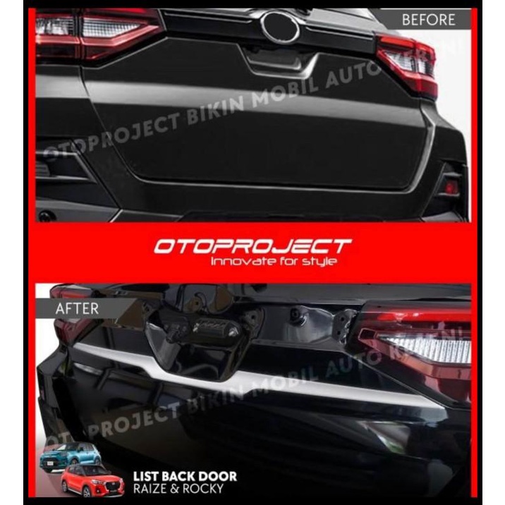 Jual GRATIS ONGKIR LIST PINTU BELAKANG RAIZE ROCKY CARBON CHROME BACK ...