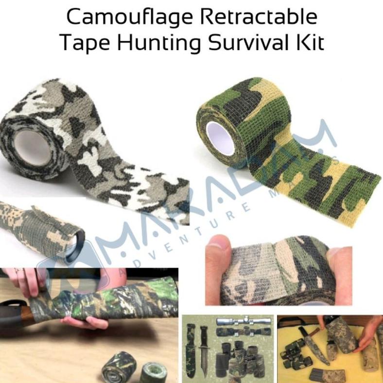 Jual Viral Camouflage Retractable Tape Hunting Survival Kit Lakban Camo ...