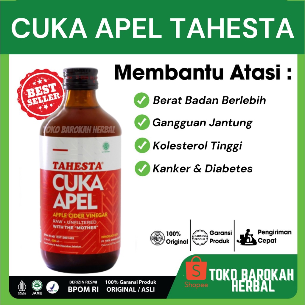 Jual Cuka Apel Tahesta 320ml Untuk Diet & Batu Empedu Original | Shopee ...