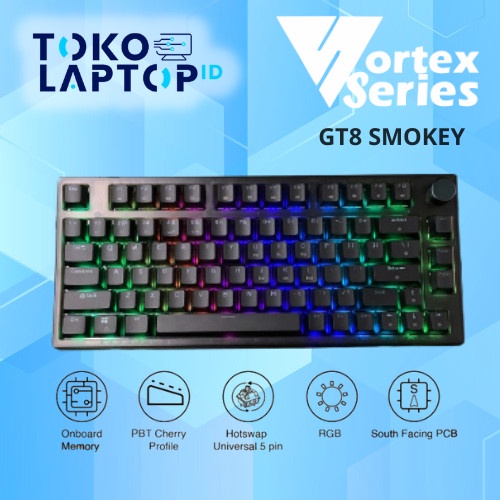 Jual VortexSeries GT8 Smokey Black Edition Mechanical Gaming Keyboard ...