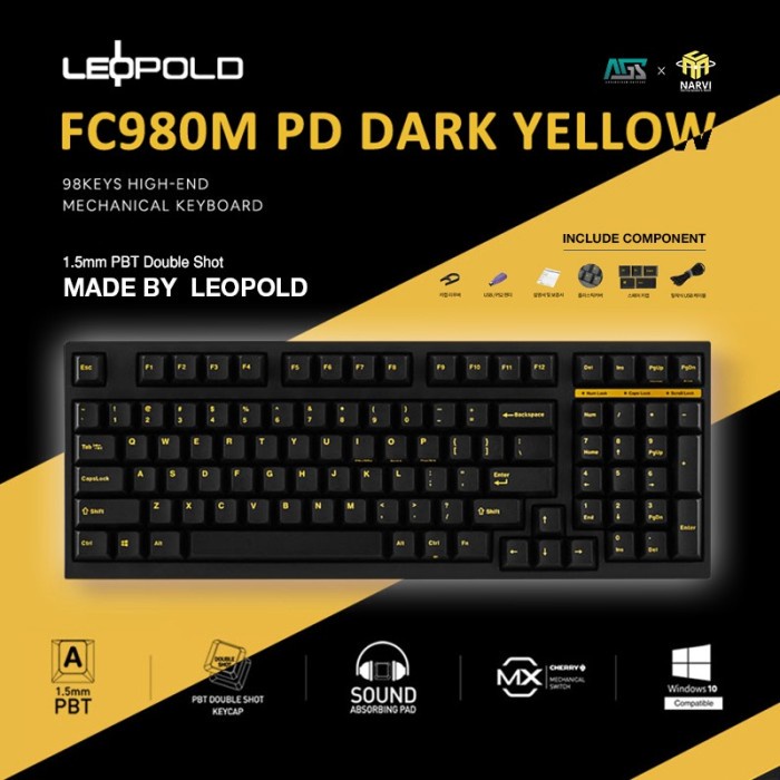 Jual LEOPOLD FC980M Dark Yellow Bee Edition Mechanical - Gaming ...