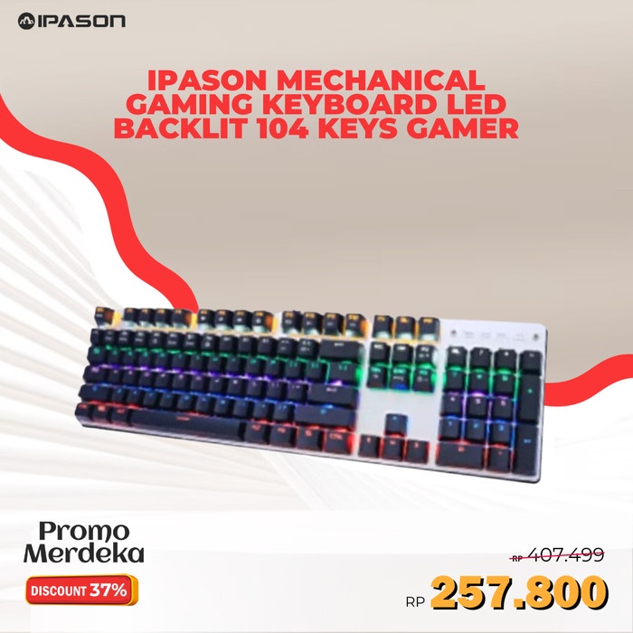 Jual Ipason Mechanical Gaming Keyboard LED Backlit 104 Keys Gamer PC ...
