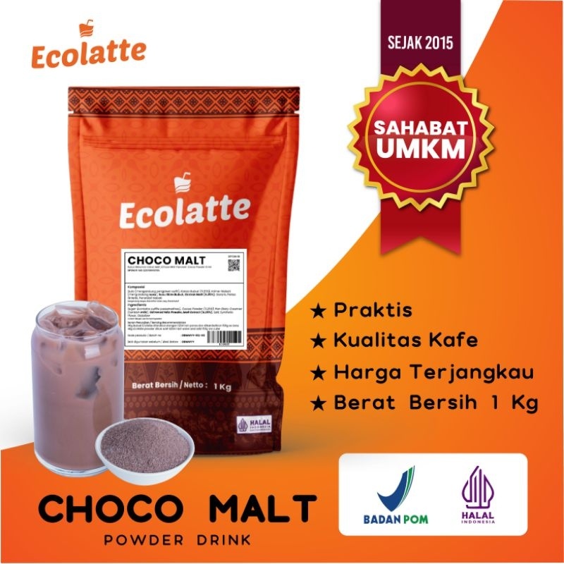 Jual [1 Kg] Ecolatte Choco Malt 1 Kg Powder Drink Bubuk Numan Enak Rasa ...