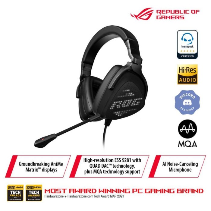 Jual ASUS ROG Delta S Animate USB-C Gaming Headset | Custom AniMe ...