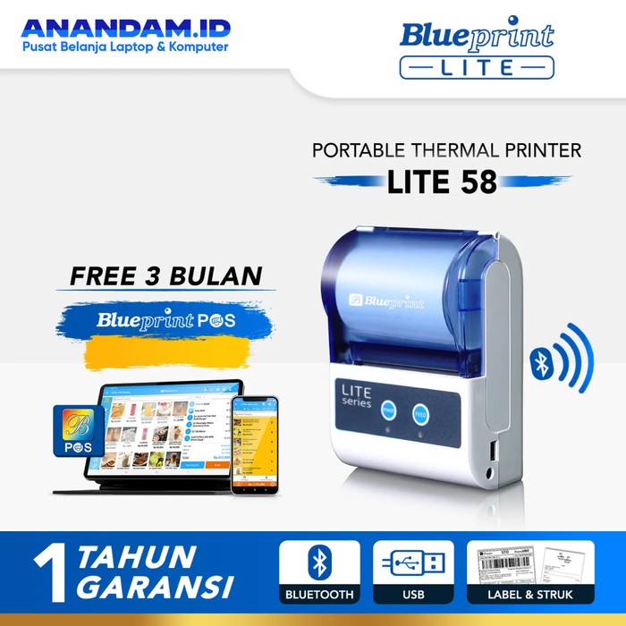 Jual Printer Thermal Bluetooth Portable BluePrint BP-Lite 58 Wireless Lite | Shopee Indonesia