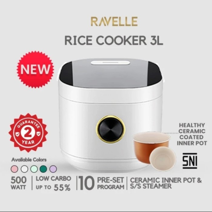 Jual Rice Cooker Digital Ravelle Jade Green 3 Liter - Low Carbo Rice ...