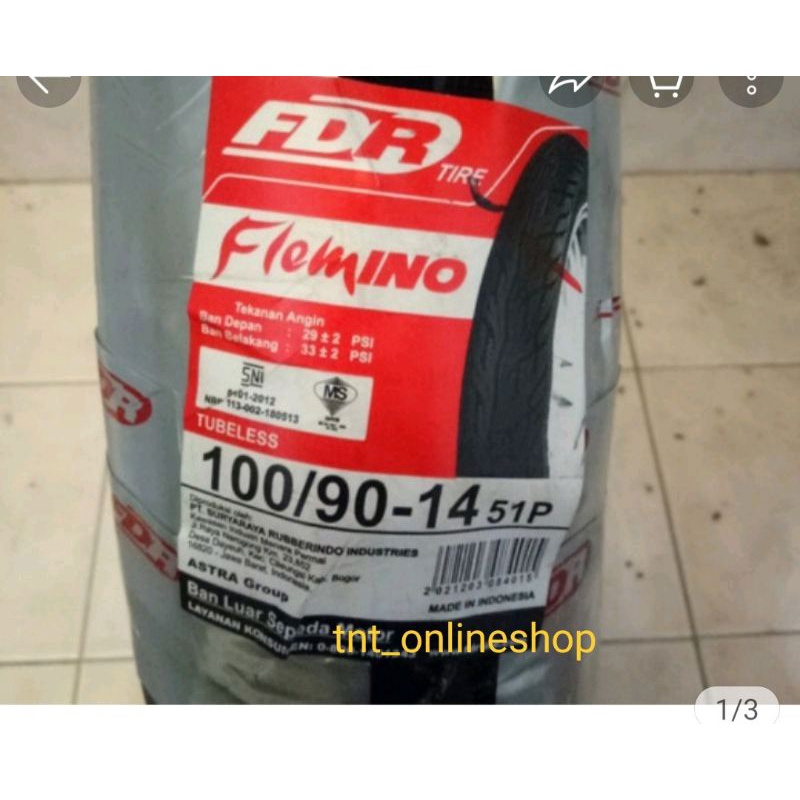 Jual BAN LUAR 100/90-14 FDR FLEMINO TUBLESS | Shopee Indonesia