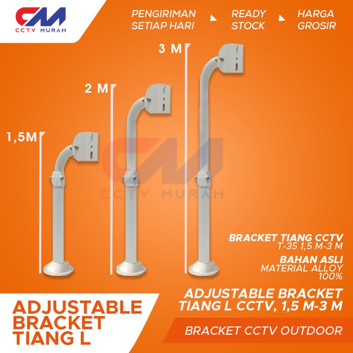 Jual Adjustable Cket Tiang L Cctv, Panjang 1,5 Meter - 3 Meter | Shopee Indonesia