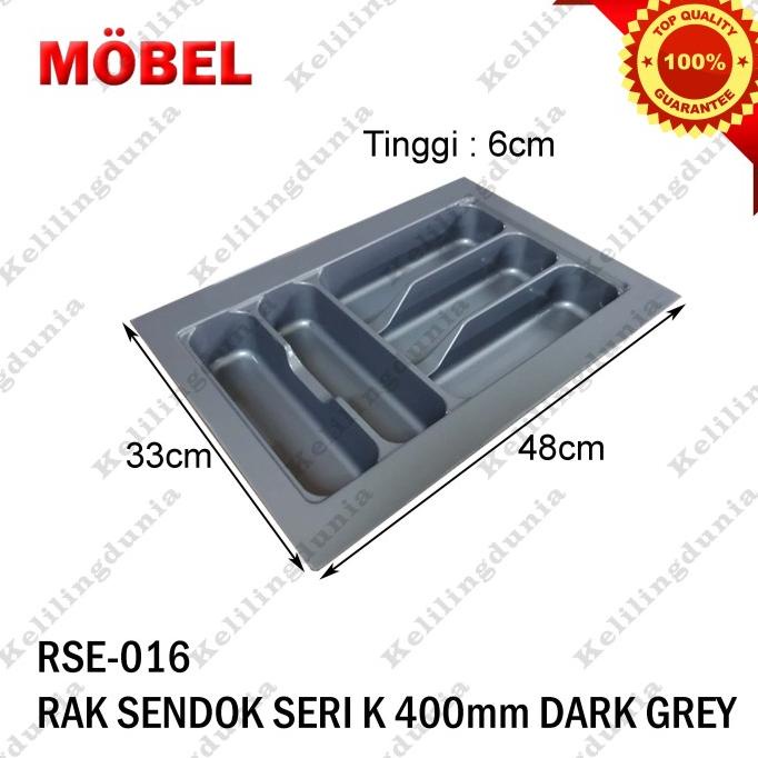 Jual Rak Sendok Garpu Laci 40 CM Plastik MOBEL Seri K Dark Grey Abu ...