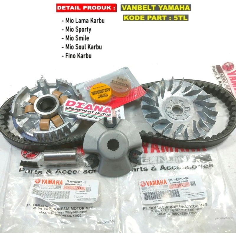 Jual Paket Rumah Roller Kipas Vanbelt Mio sporty Mio smile Mio Soul Karbu Mio Lama Nouvo 5TL ...