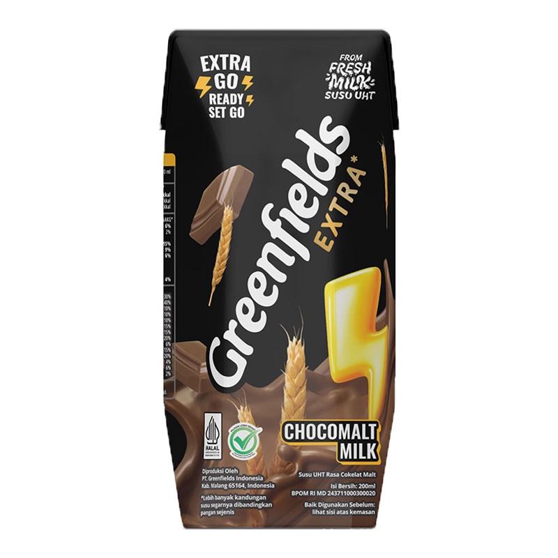 Jual Greenfields Extra Go Susu UHT Chocomalt Milk 200 ml | Shopee Indonesia