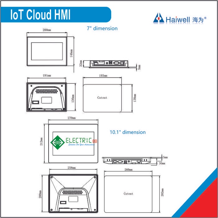 Jual NEW SERIES B7H HAIWELL, IOT CLOUD HMI 7 INCH HD RESOLUTION ...