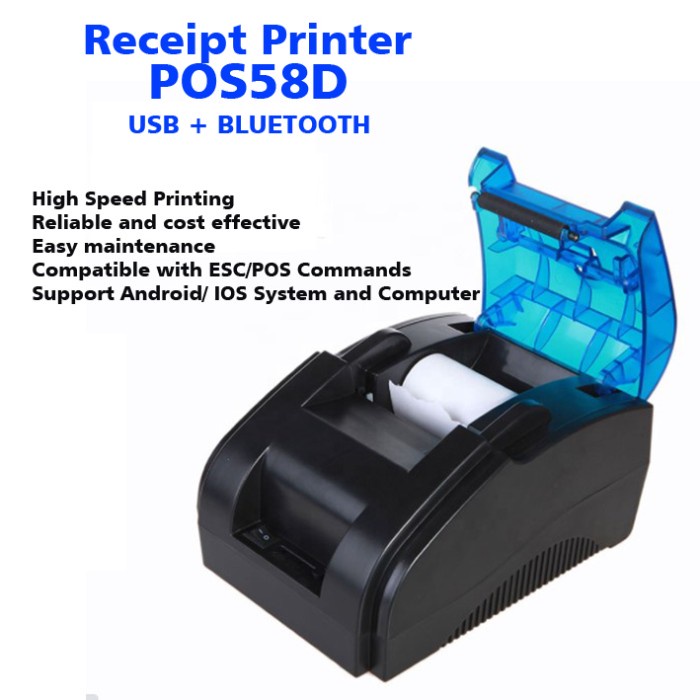 Jual Printer Bluetooth Kasir Printer Struk Thermal 58MM POS TM-58D Android USB BLUETOOTH RPP02 ...