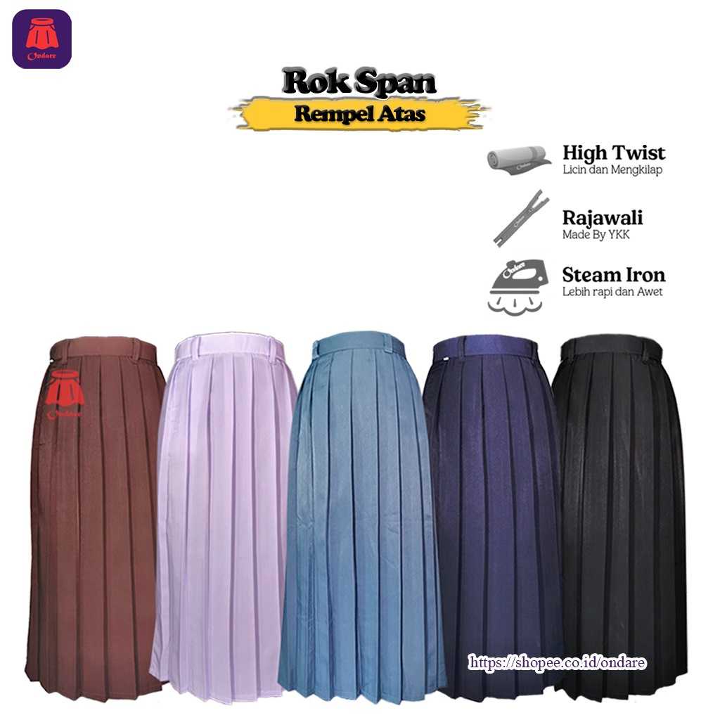Jual Rok sekolah smp sma mts wanita model full rempel plisket bahan ...