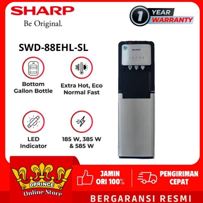 Jual SHARP 88EHL Dispenser Galon Bawah SWD-88EHL-SL / SWD88EHL (Night Lamp) | Shopee Indonesia