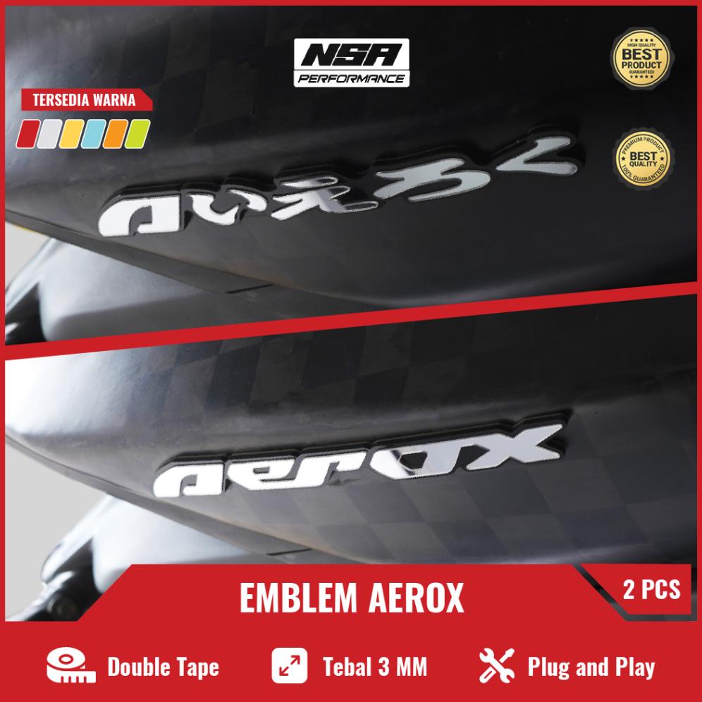 Jual 2Pcs Emblem Aerox Logo Aerox Timbul 3D Emblem Motor Buka Stiker ...