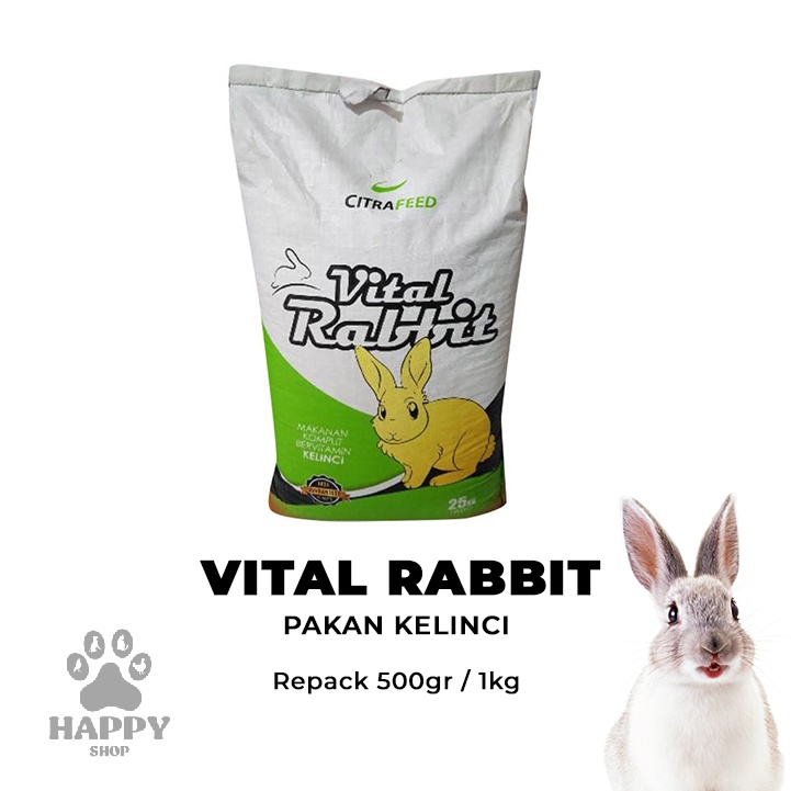 Jual MAKANAN KELINCI VITAL RABBIT REPACK 500GR 1KG | Shopee Indonesia