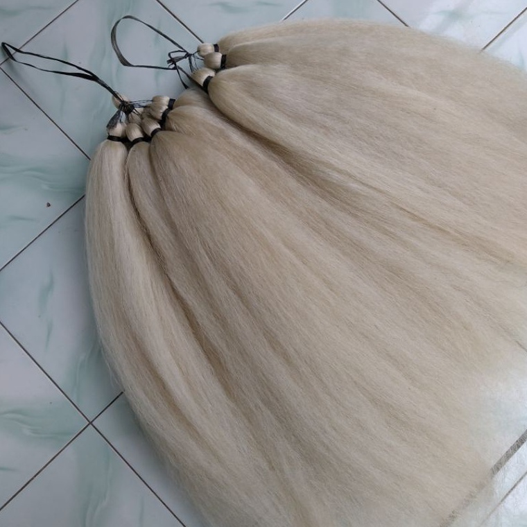 Jual Id6n1Mb rambut cemara putih tulang polos panjang 70cm | Shopee ...