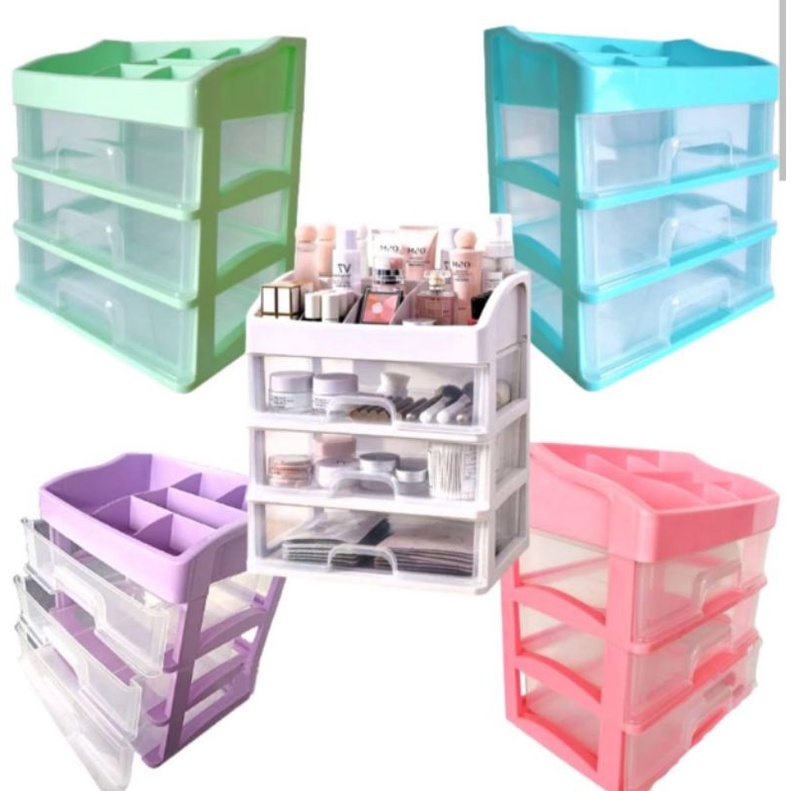 Jual rak cosmetics 3 laci | Shopee Indonesia