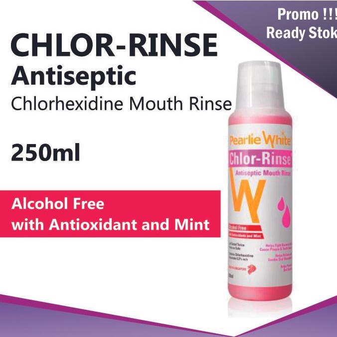 Jual Pearlie White Chlor Rinse Antiseptic Mouth Rinse Kumur Mulut ...
