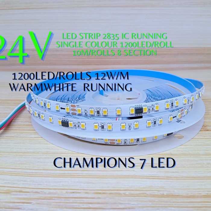 Jual SMART LED STRIP RUNNING 2835 FLOWING WATER EFFECT DC 24V 10M SET ...