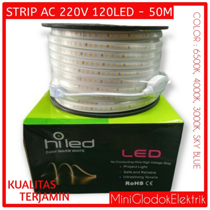 Jual Lampu LED Strip Hiled Hi Led Selang SMD AC 220V 50 METER Murah ...