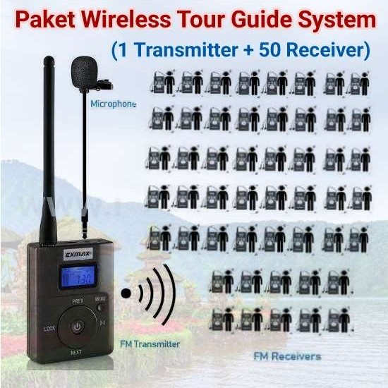 Jual Paket Wireless Tour Guide System (1 wireless Transmitter +50 Receiver) | Shopee Indonesia