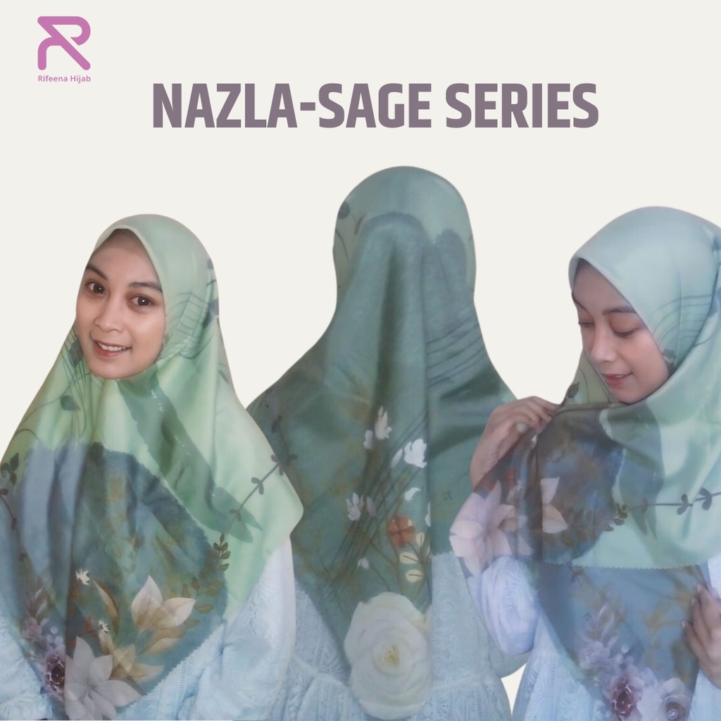 Jual RIFEENA HIJAB MOTIF-NAZLA-SAGE SERIES | Shopee Indonesia