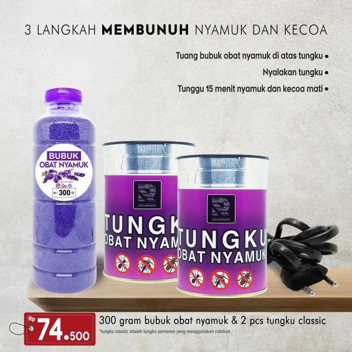 Jual PAKET CLASSIC DOUBLE ( 2 TUNGKU OBAT NYAMUK & 300 GR OBAT NYAMUK ...