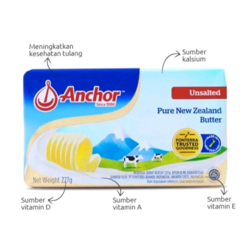 Jual Anchor butter unsalted 227g | Shopee Indonesia