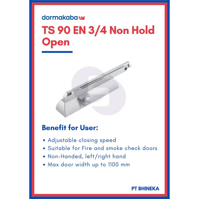 Jual Dorma TS90 NHO EN3/4 dormakaba Door Closer TS 90 EN 3/4 Non Hold ...