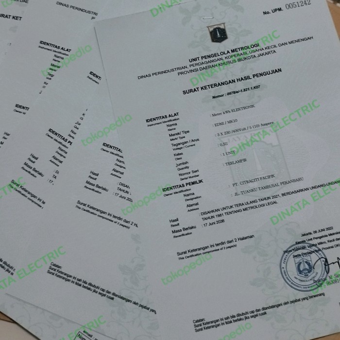 Jual Kwh Meter 3P Fuji Dharma /5A Double Tarif + Kalibrasi Tera Metrologi | Shopee Indonesia