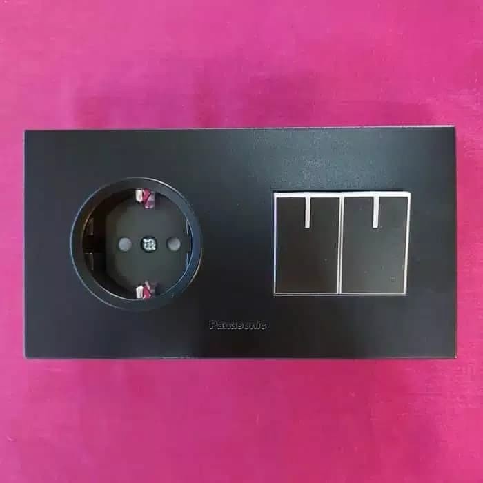 Jual Panasonic Stop Kontak + Saklar 2G Hitam Wesjp11B Style Matte ...