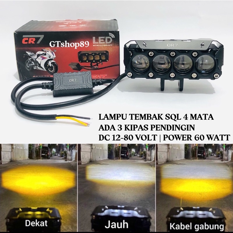 Jual Lampu Tembak LED 4 Mata Transformer Original 3 Kipas Pendingin ...