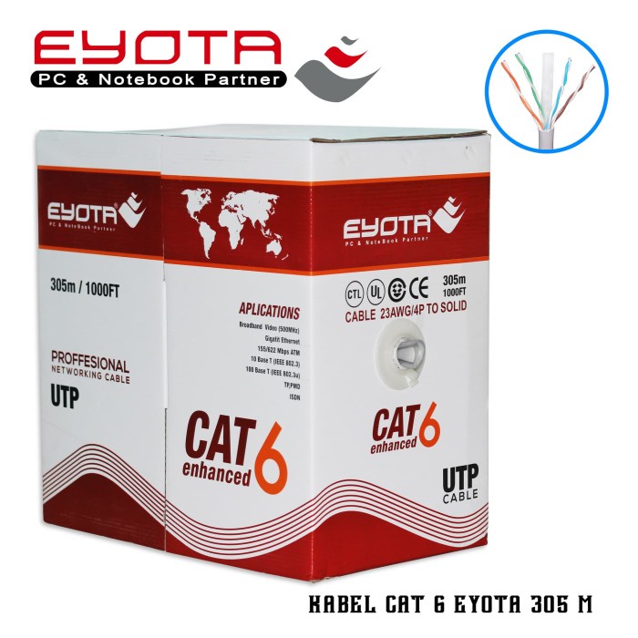 Jual Bestseller Kabel Lan Cat 6 / Cat6 Eyota / Kabel Utp Cat 6 Eyota ...