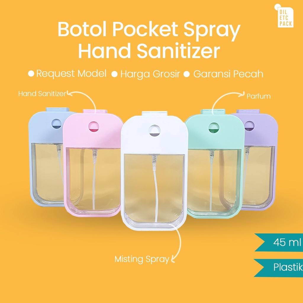 Jual Botol Pocket Spray Hand Sanitizer 45 ML / Wadah Kosong isi Ulang Parfum Reusable /Travel ...