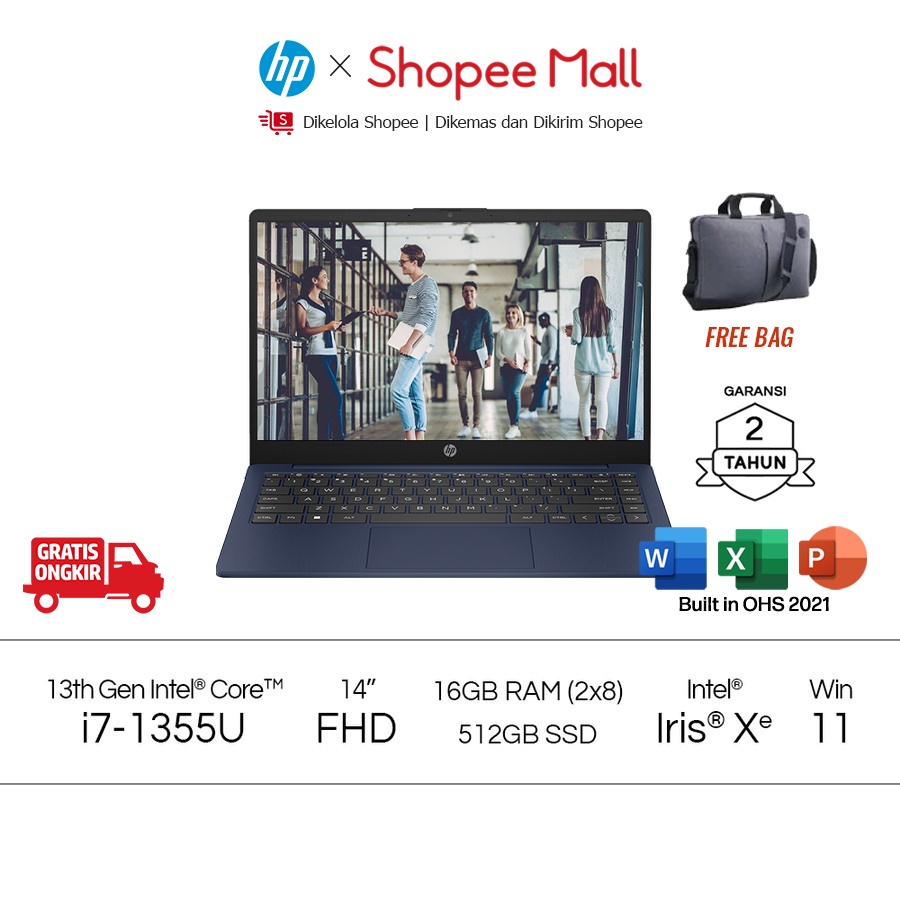 Jual HP Laptop 14-ep0018TU i7-1355U Intel Xe Graphics 16GB 512GB SSD ...