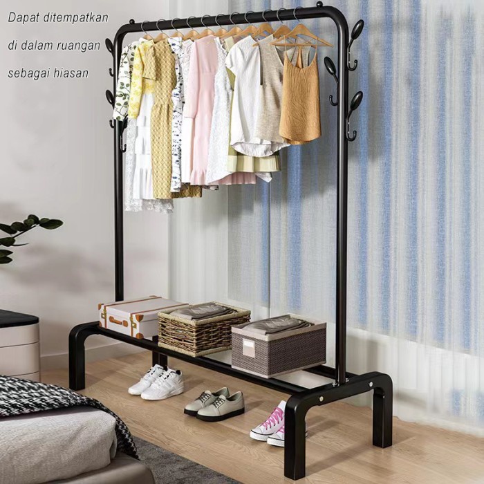 Jual Stand Hanger Single Portable Rak Besi Tempat Gantungan Pakaian ...