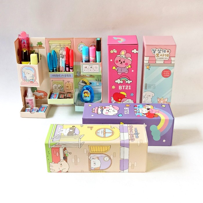 Jual BOS Kotak Pensil Karton Rak Berdiri Tingkat/Pencil Case/Pencil Box ...
