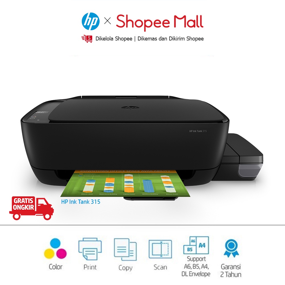 Jual HP Printer Ink Tank 315 (Print, Scan, Copy) Printer Murah ...