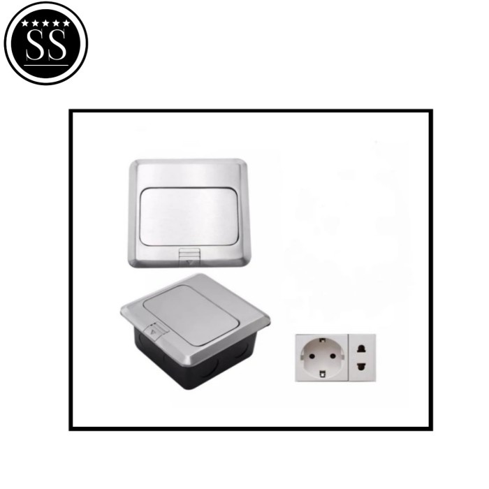 Jual Floor Socket Panel Lantai Meja 2 Stop Kontak Colokan Listrik Ue Id ...