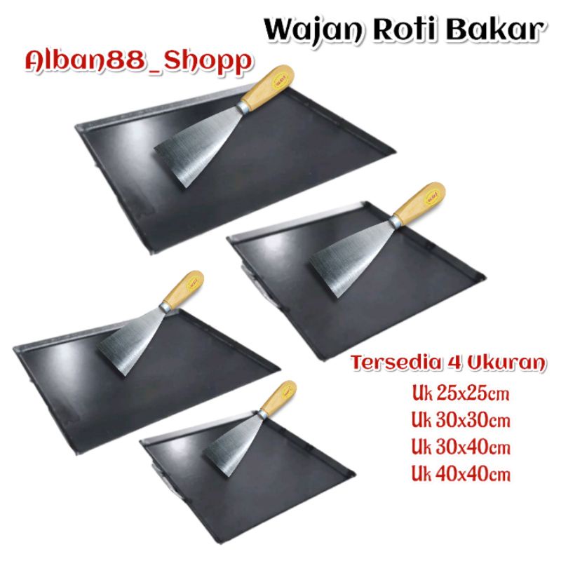 Jual Wajan Baja Hitam Full Tekuk/Wajan Roti Bakar/Wajan Kebab/Wajan ...