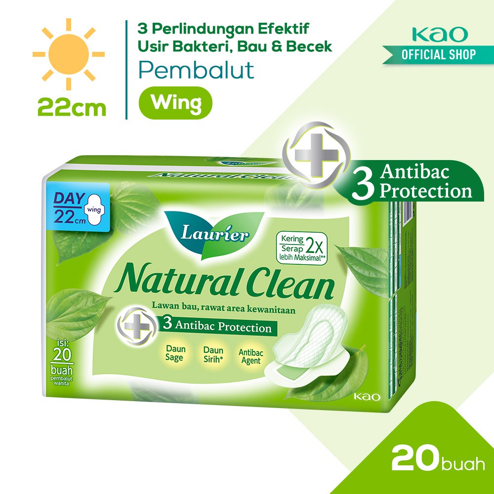 Jual Laurier Natural Clean Pembalut Wanita Daun Sirih Anti Bakteri Day ...