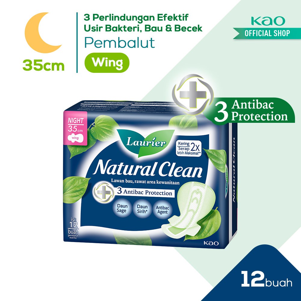 Jual Laurier Natural Clean Pembalut Wanita Daun Sirih Anti Bakteri ...