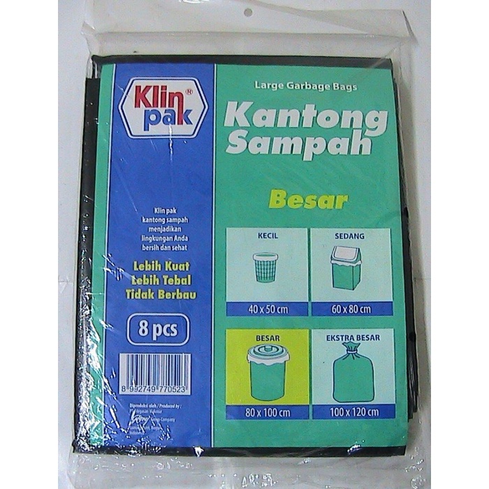 Jual Klin Pak/Kantong Plastik Sampah Besar Isi 8Pcs | Shopee Indonesia