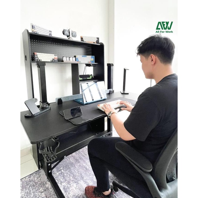 Jual Pixel Standing Electric Working Gaming Desk 3 In 1 Mode Meja ...