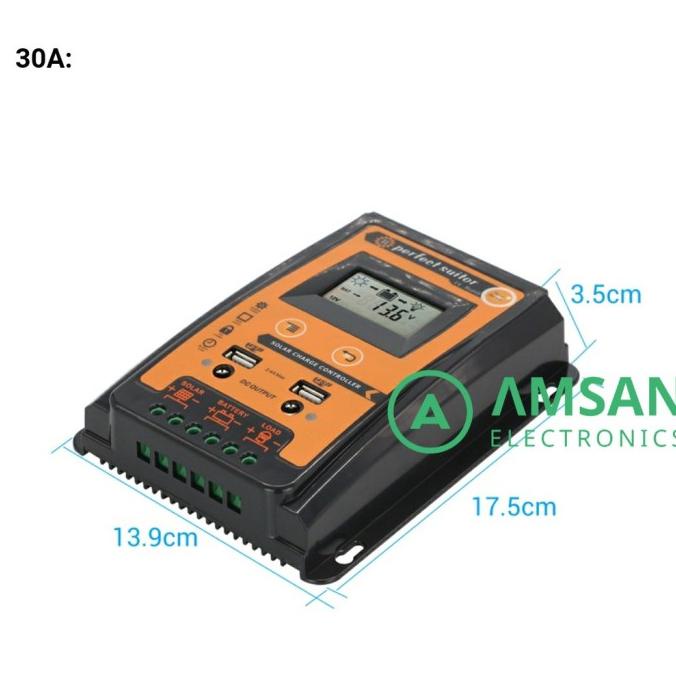 Jual Powmr Mppt Pwm Solar Charger Controller Scc Pvsc 30A Ip32 Dual Usb ...