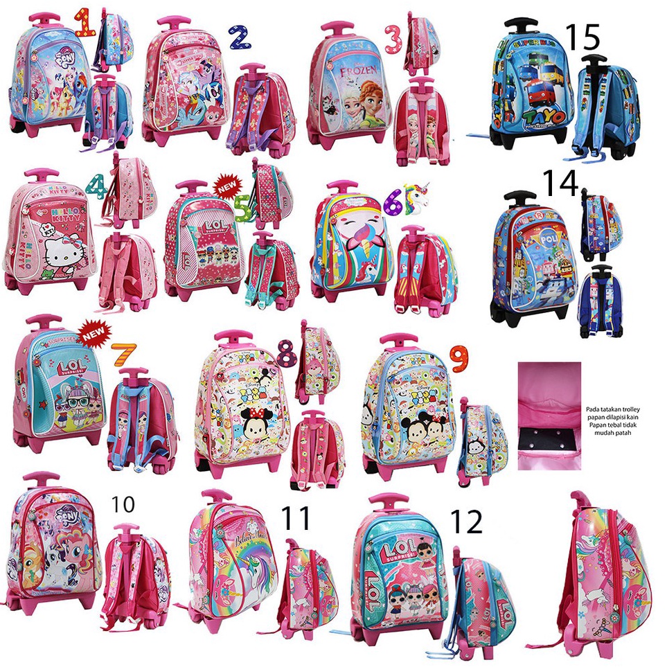 Jual SHOPEE 10.10 Tas Trolley Dorong Anak PG / PAUD Bahan Kain Tahan ...