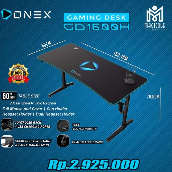 Jual Onex Gd1600H Meja 60", Mousepad Cover, Holder, Rack, Usb - Gaming ...