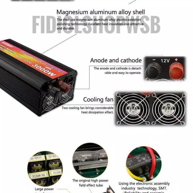 Jual Solar Power Inverter 3000 wat 12v Plus Charger Standby - SUOER HDA | Shopee Indonesia